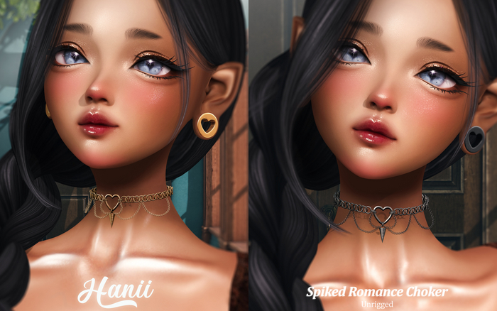 Second Life Marketplace - HANII - Spiked Romance Choker SILVER